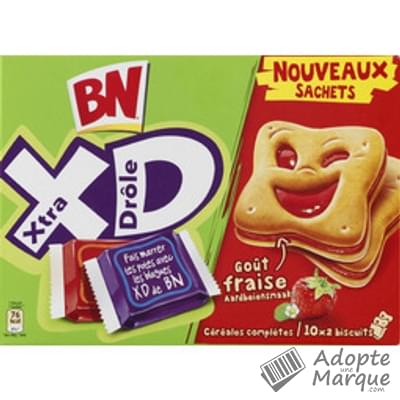 BN BN Xtra Drôle - Biscuits fourrés - Goût Fraise Les 10 sachets Pocket ...