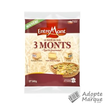 Entremont Fromage Râpé de nos 3 Monts - 33%MG Le sachet de 140G ...